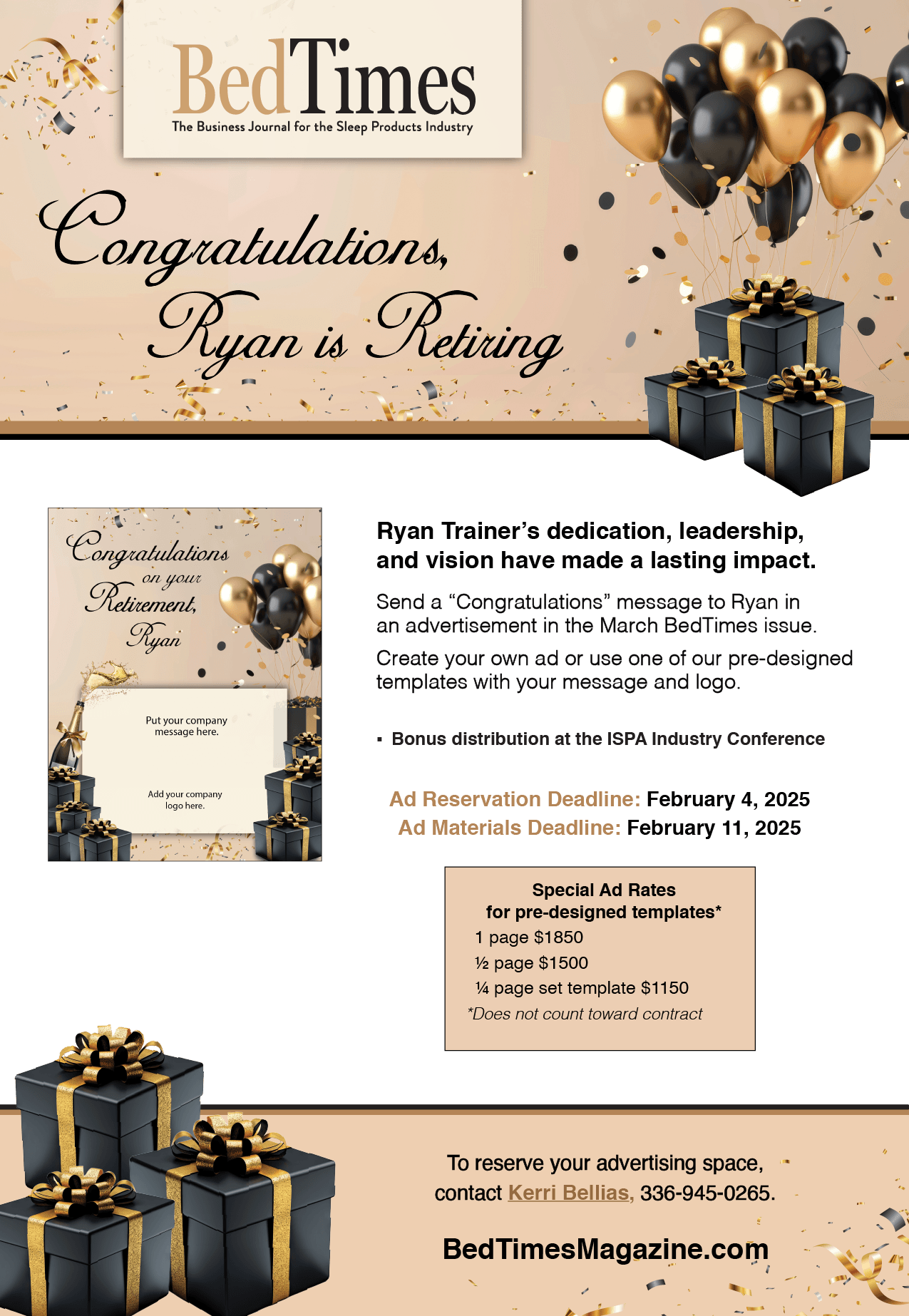 Say Congratulations to Ryan in the March BedTimes issue